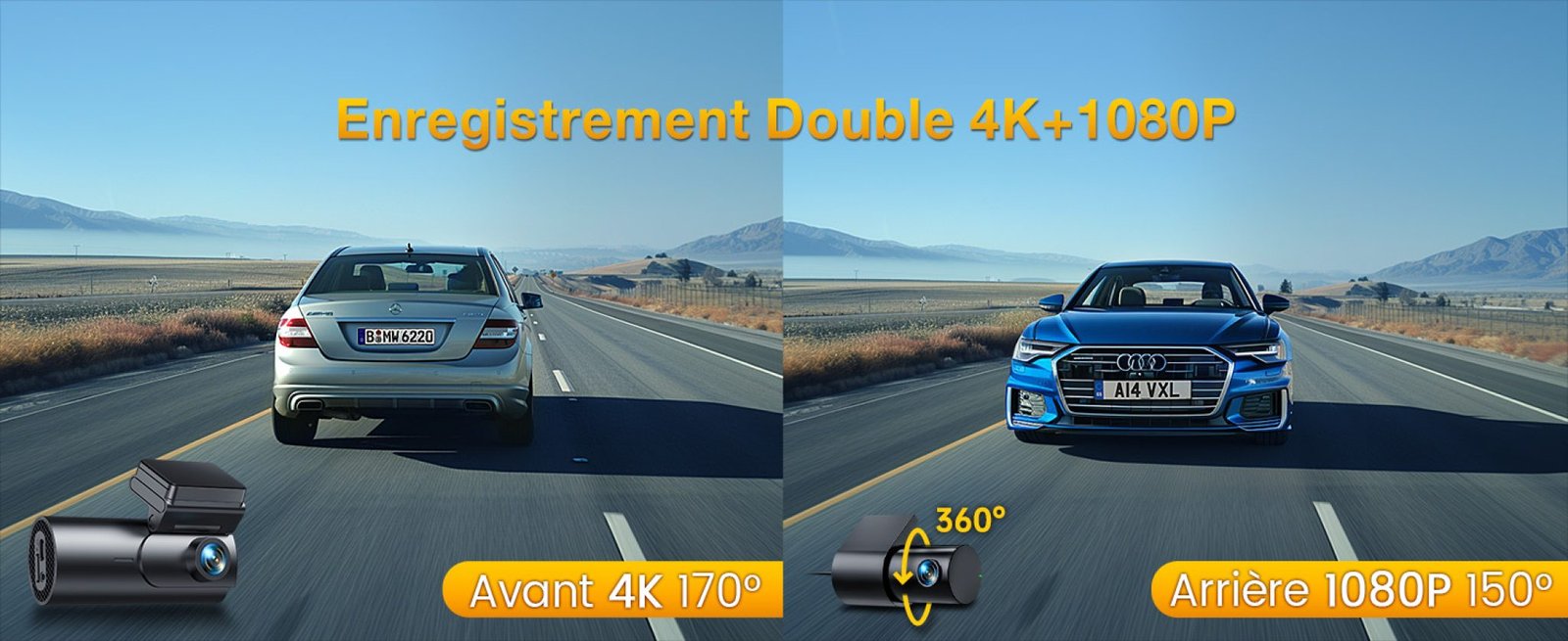 GKU D600 Pro : Dashcam 4K Ultra-Compacte avec GPS et Wi-Fi